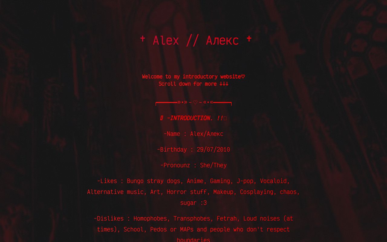 Alex's Introduction :3